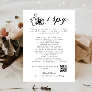 I Spy Wedding With QR Code Template, I Spy Wedding Game Hashtag ...