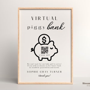 Future Fund QR Code, Piggy Bank Venmo, Printable Modern Baby Shower ...