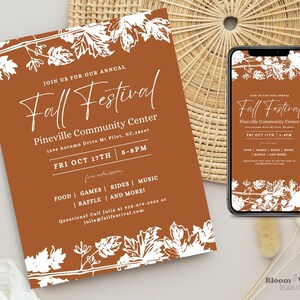 Flyer for A Fall Festival, Fall Festival Invitation Template, Printable ...