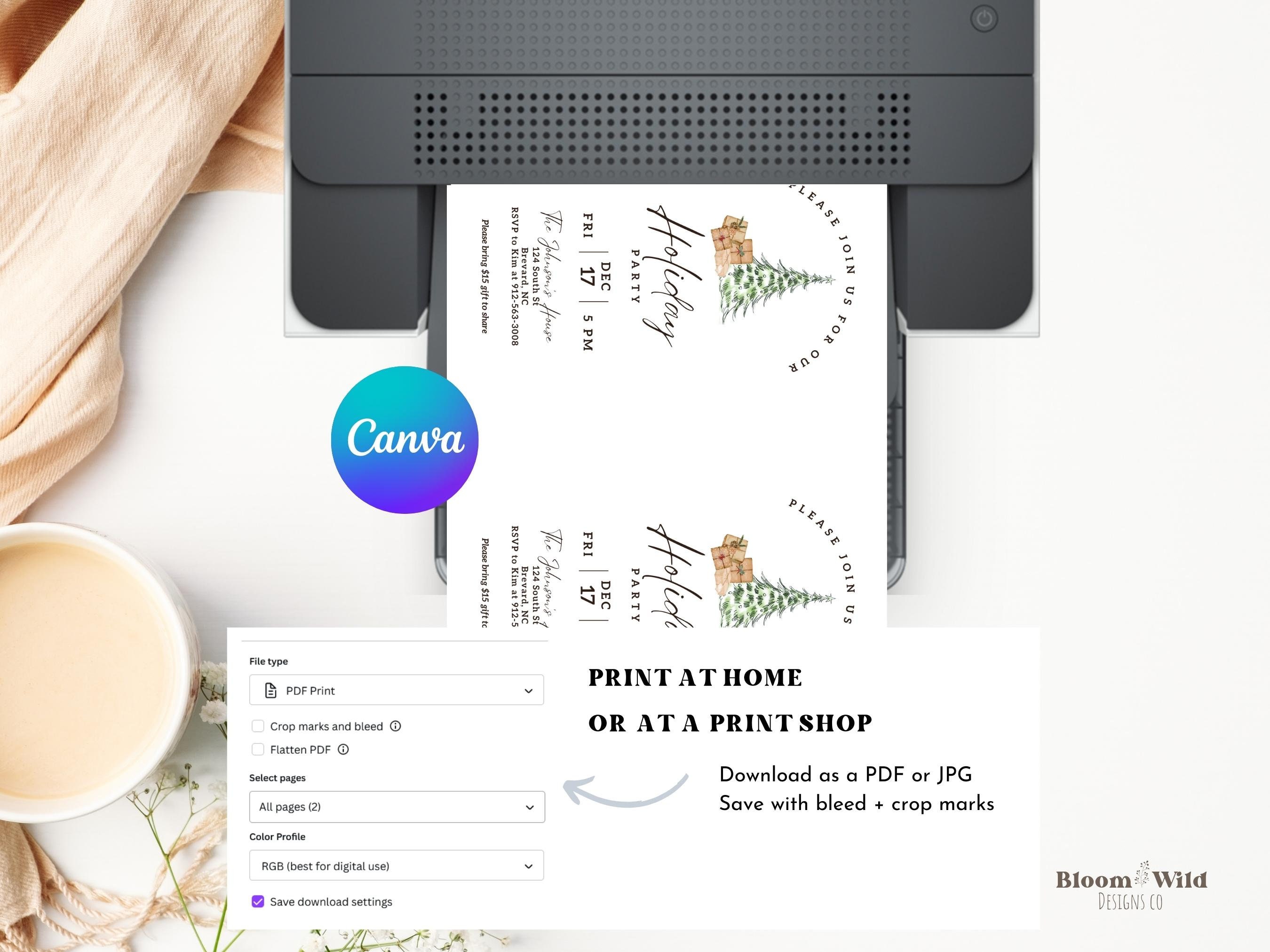 Christmas Gift Voucher Template Canva, Printable Christmas Coupon ...