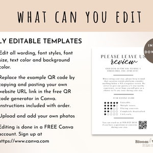 Airbnb Star Rating, Air Bnb Review Sign With QR Code, Leave Us A Review ...