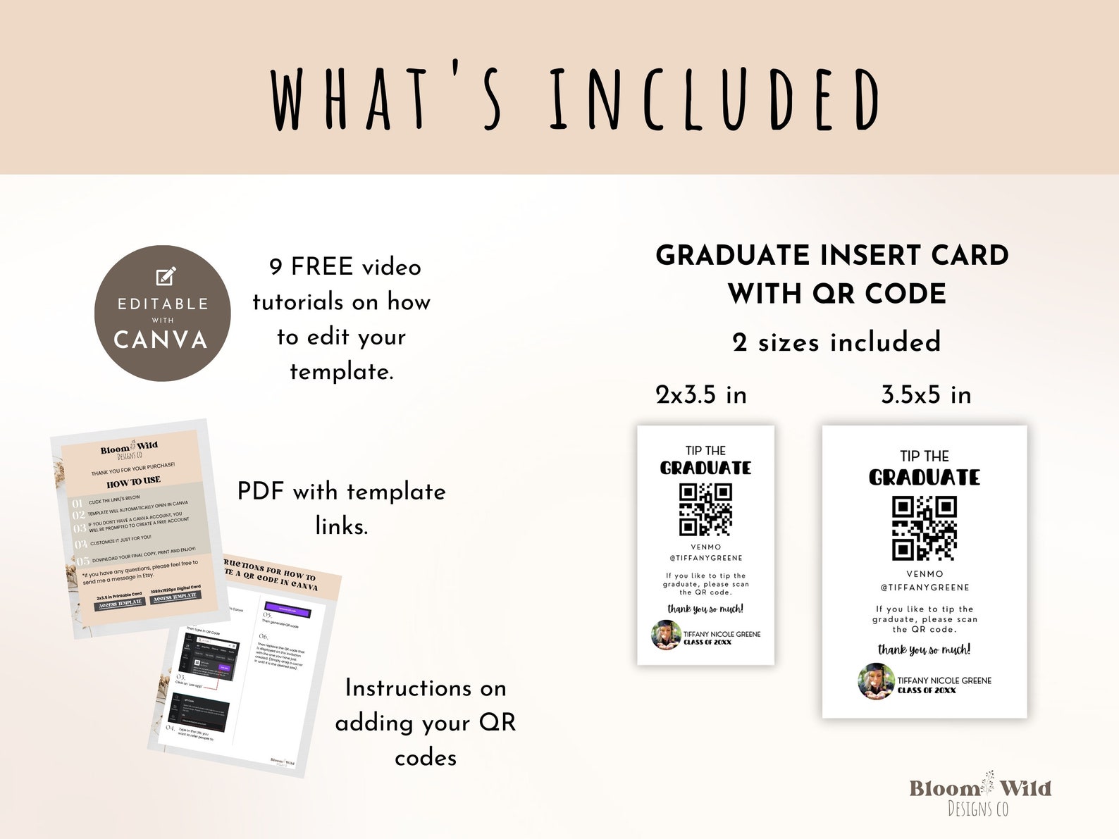 Graduation QR Code Insert, Insert Card Graduation, Tip the Graduate ...
