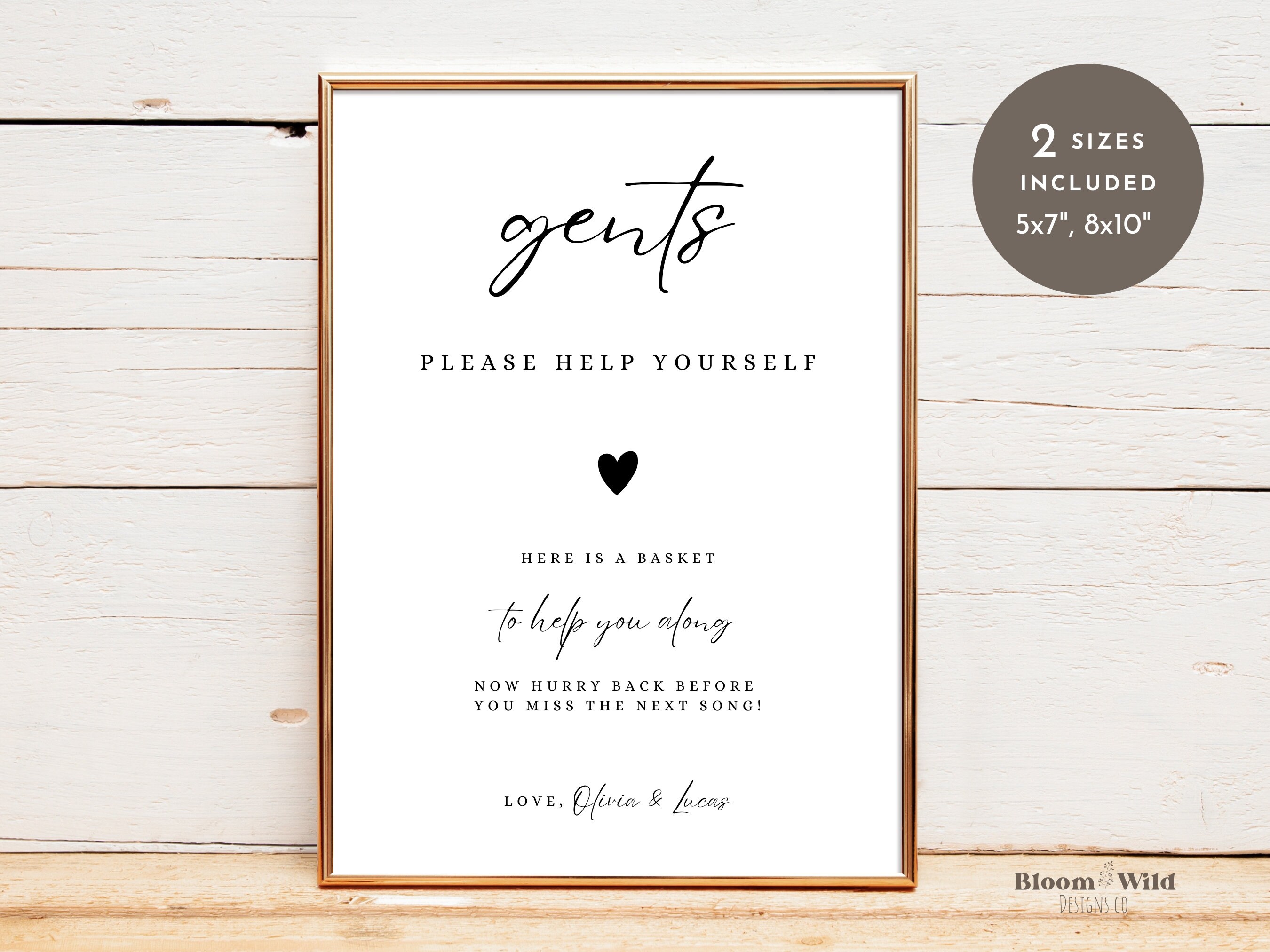 Wedding Bathroom Sign Template Sign for Wedding Bathroom - Etsy