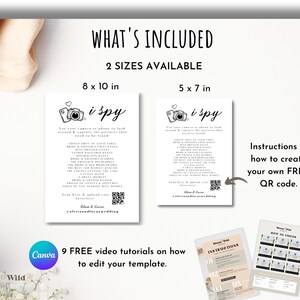 I Spy Wedding With QR Code Template, I Spy Wedding Game Hashtag ...