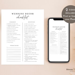 Wedding Reception Decor Checklist, Wedding Ceremony Checklist Canva ...