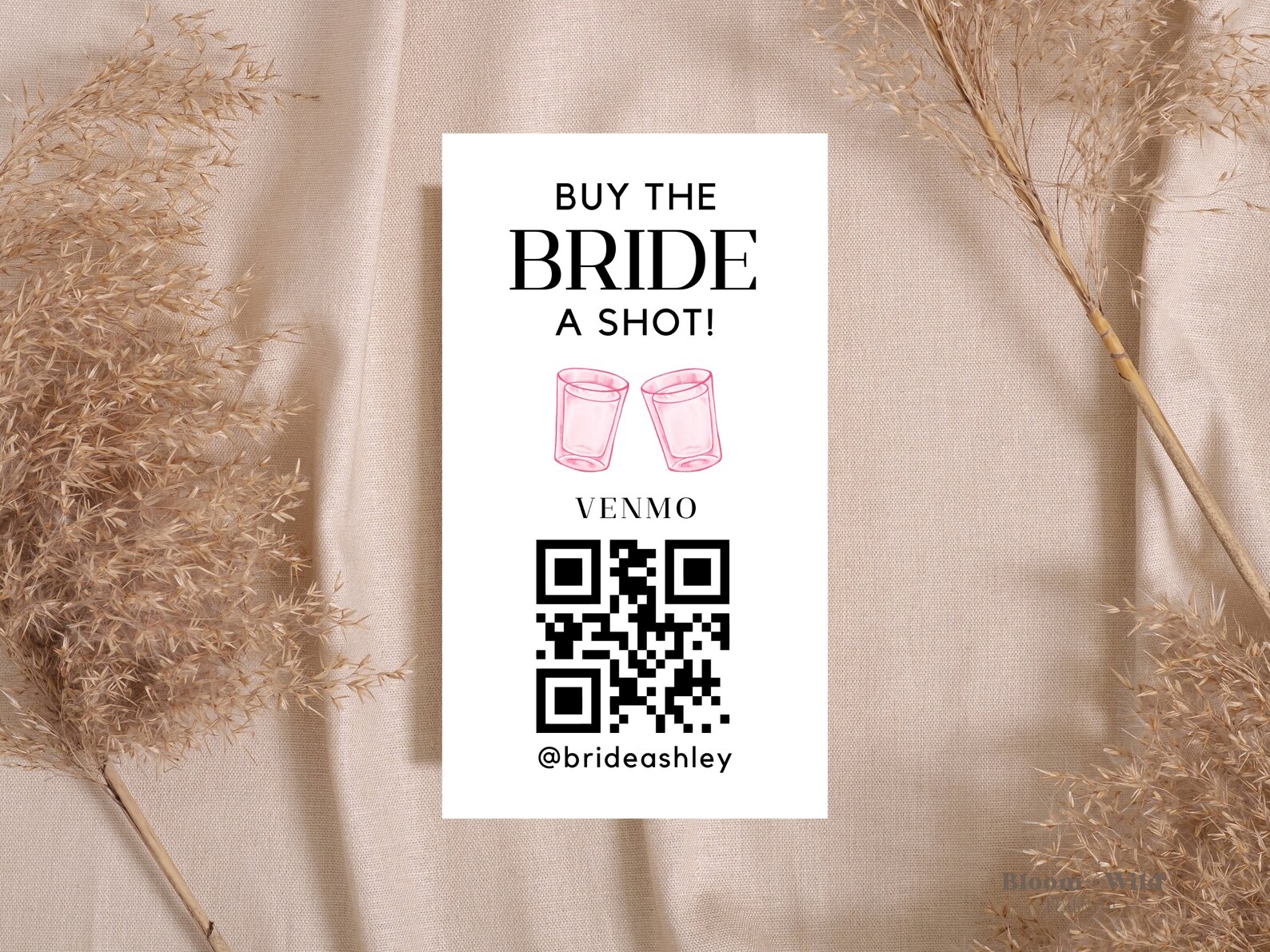 Buy the Bride a Drink Venmo Template, Bach Party QR Code Card, Buy the ...