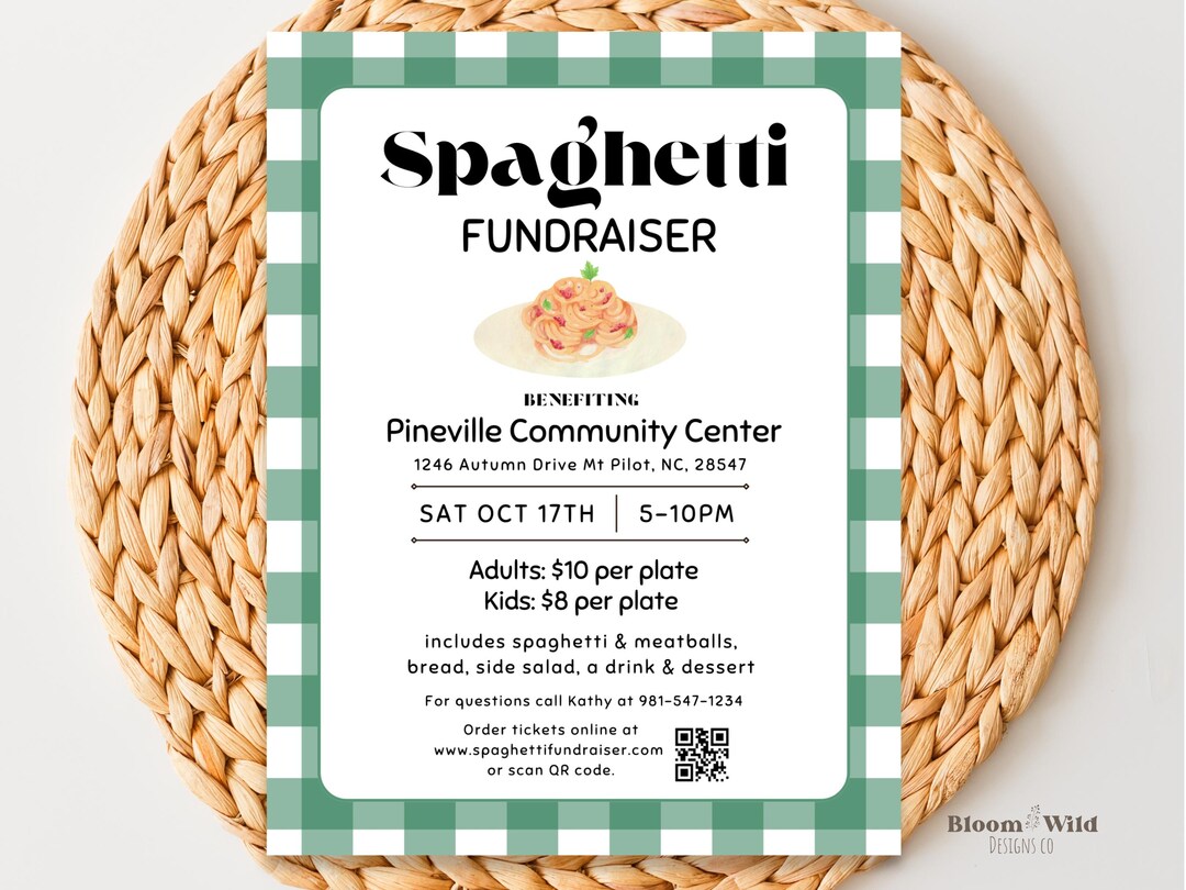 Spaghetti Dinner Fundraiser Flyer, Spaghetti Dinner Flyer Template ...
