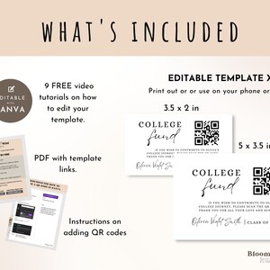 Graduation Party Invitation Insert, Graduation QR Code, College Fund ...