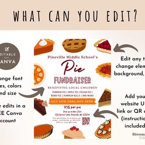 Pie Fundraiser Flyer, Thanksgiving Pie Sale, PTO PTA Fundraiser, Church ...