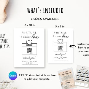 Virtual Honor Box, Charity Donation Venmo QR Code Sign, Printable ...