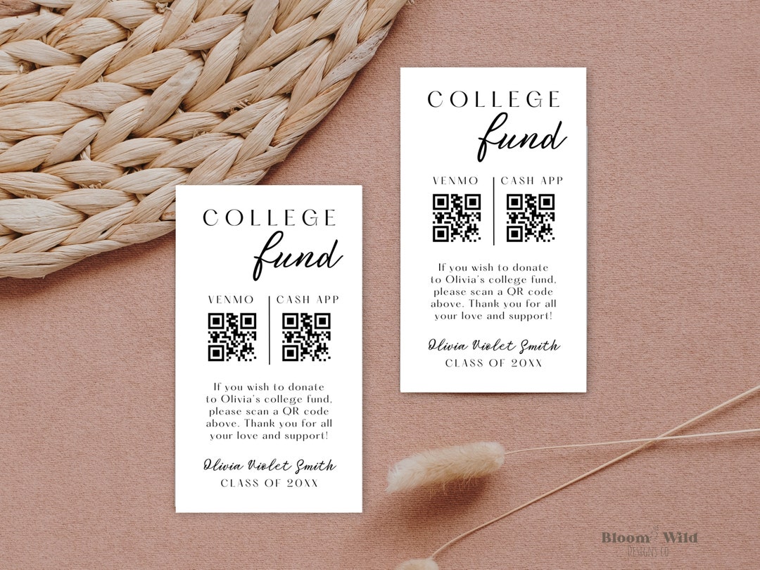 Graduation 2 QR Codes Insert, Qr Code Cards for Graduation, College ...