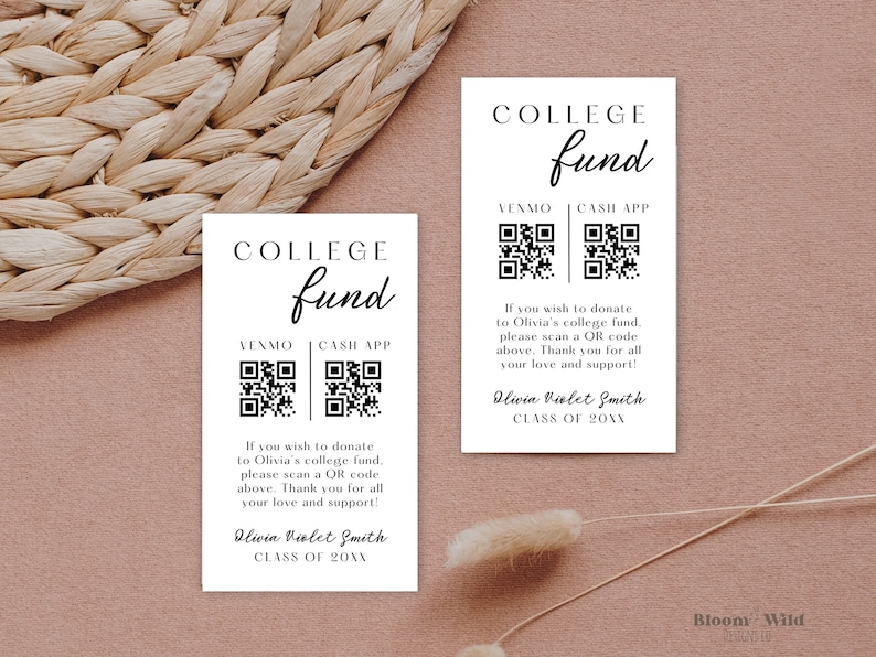 Graduation 2 QR Codes Insert, Qr Code Cards for Graduation, College ...