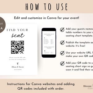 Qr Code Sign Seating Chart, Digital Seating Chart With Qr Code ...