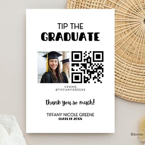 Qr Code for Grad Party, Venmo Qr Code Sign Graduation, College Fund QR ...