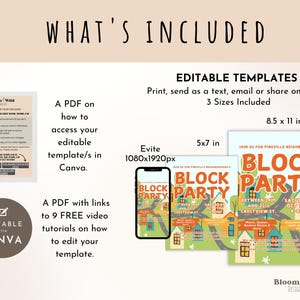 Neighborhood Block Party Invitation, Block Party Flyer Template, Block ...