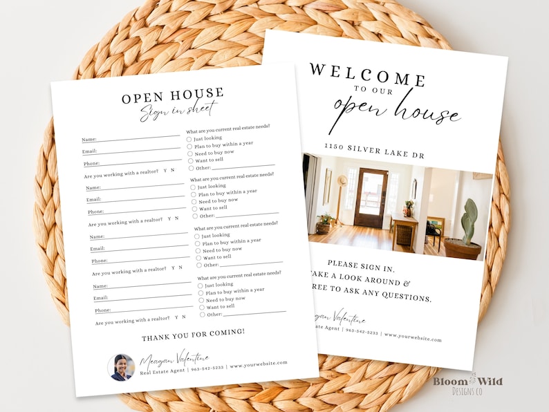 Open House Sign in Sheet Printable and Welcome to Our Open House Sign ...