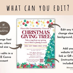 Christmas Giving Tree Template, Angel Tree Fundraiser Event W/ QR Code ...
