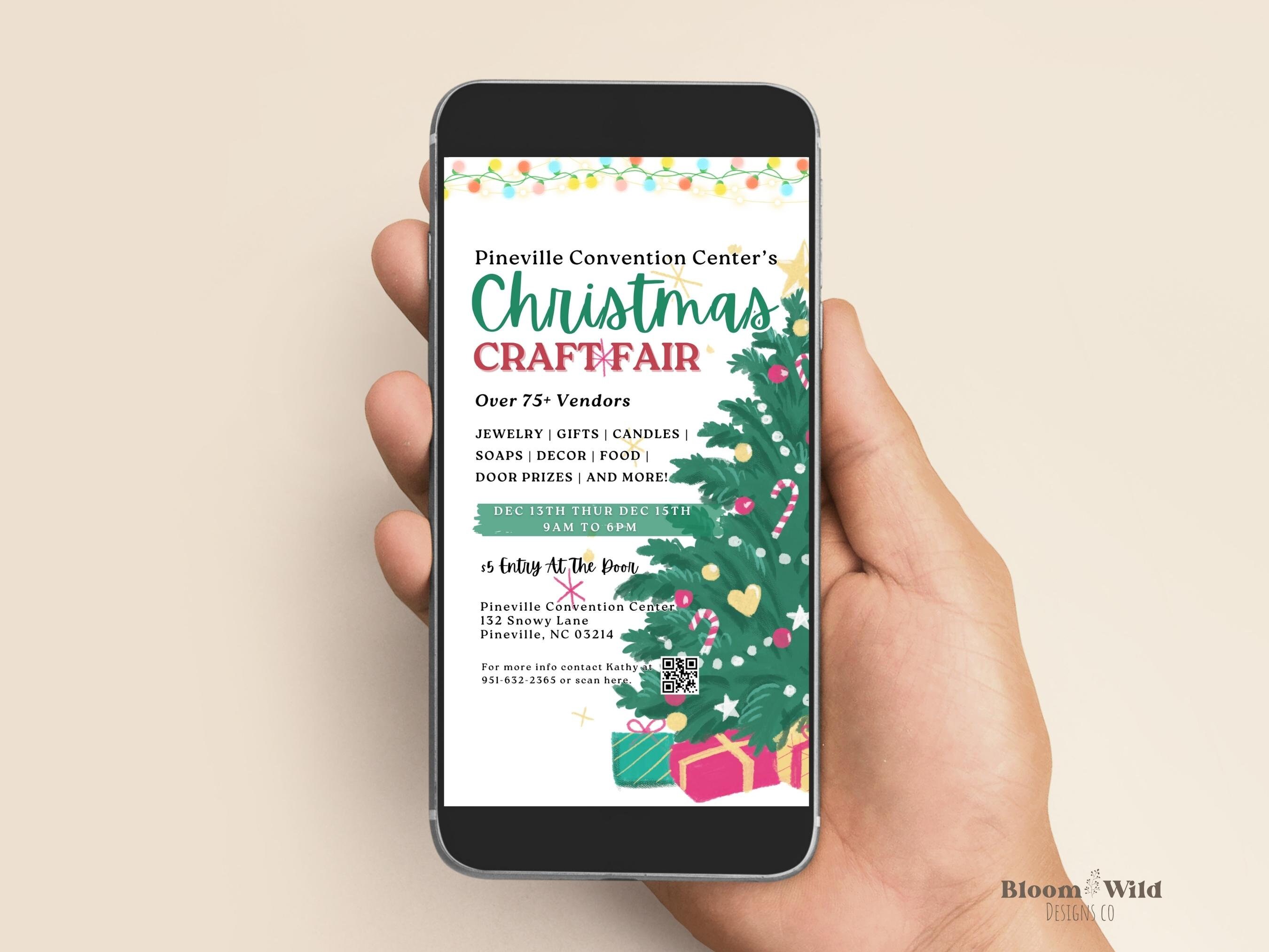 Holiday Craft Fair Flyer Template, Christmas Market Flyer Canva ...
