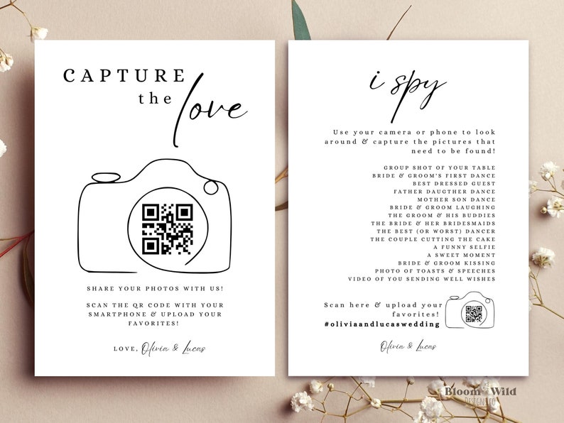 I Spy Wedding Photo Game Template Capture the Love Qr Code - Etsy