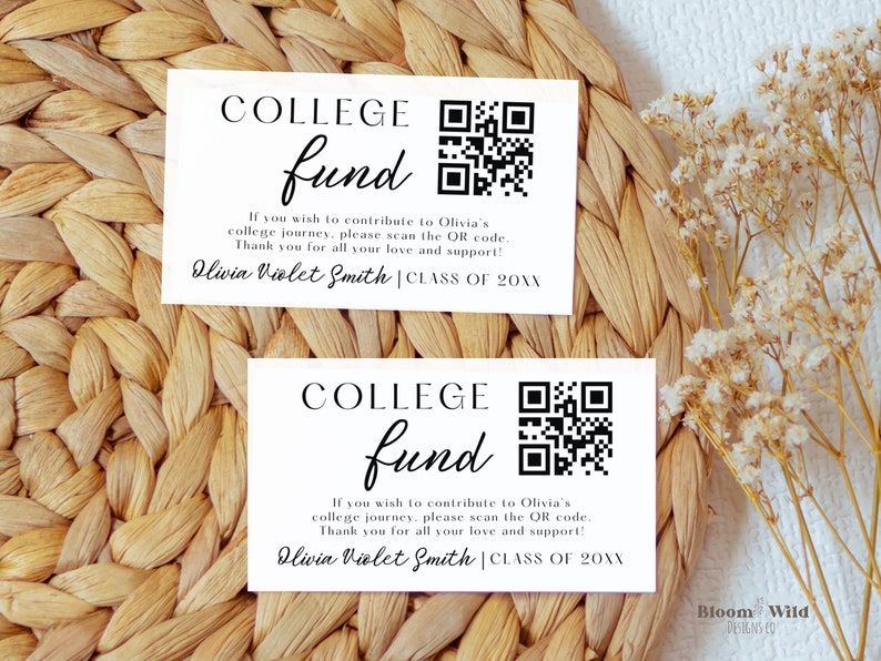 Graduation Party Invitation Insert Card With QR Code, Graduation QR ...
