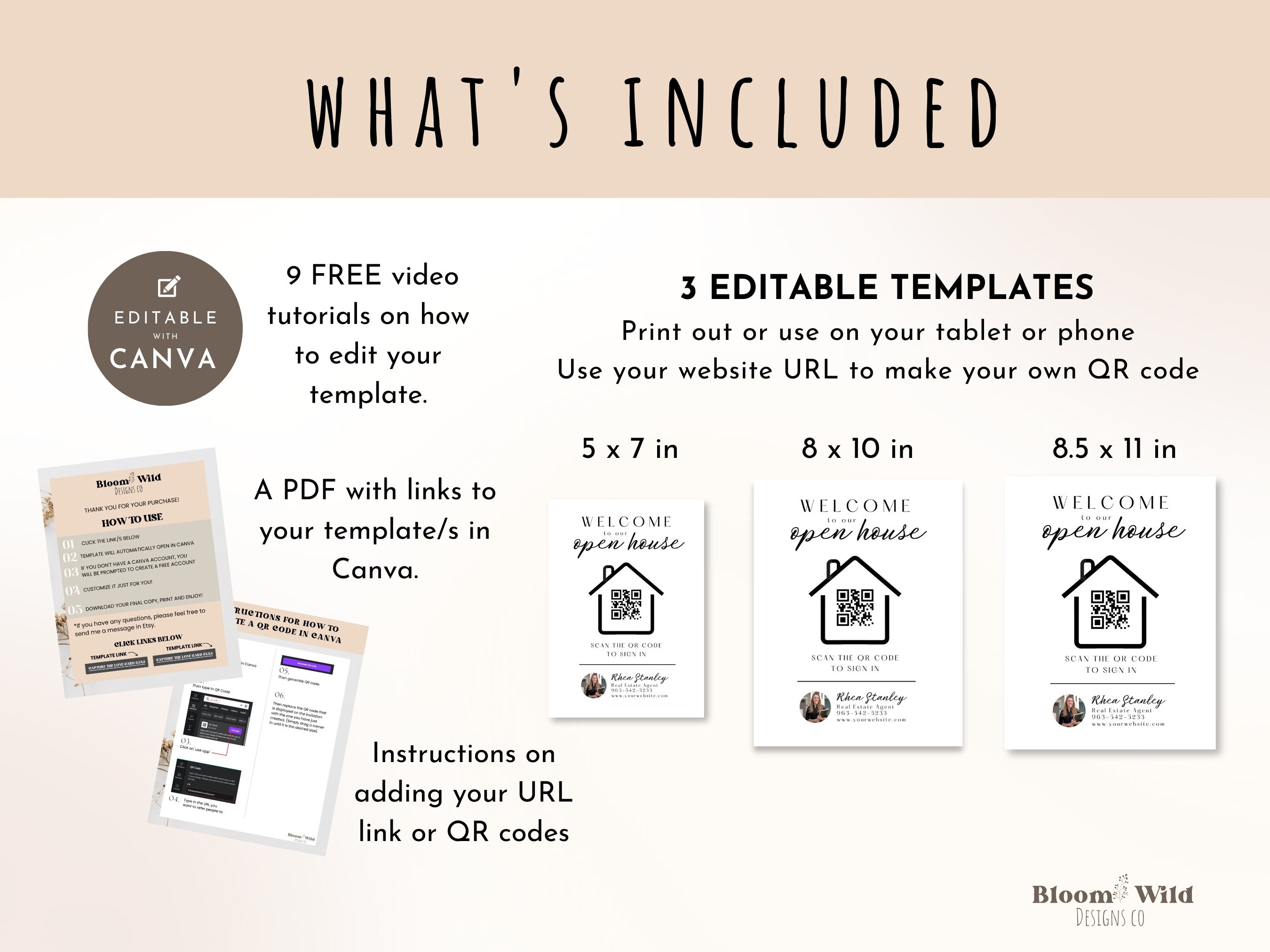 Open House Sign in With Qr Code, Open House Welcome Sign, Open House Digital Sign-in Sheet Canva ...