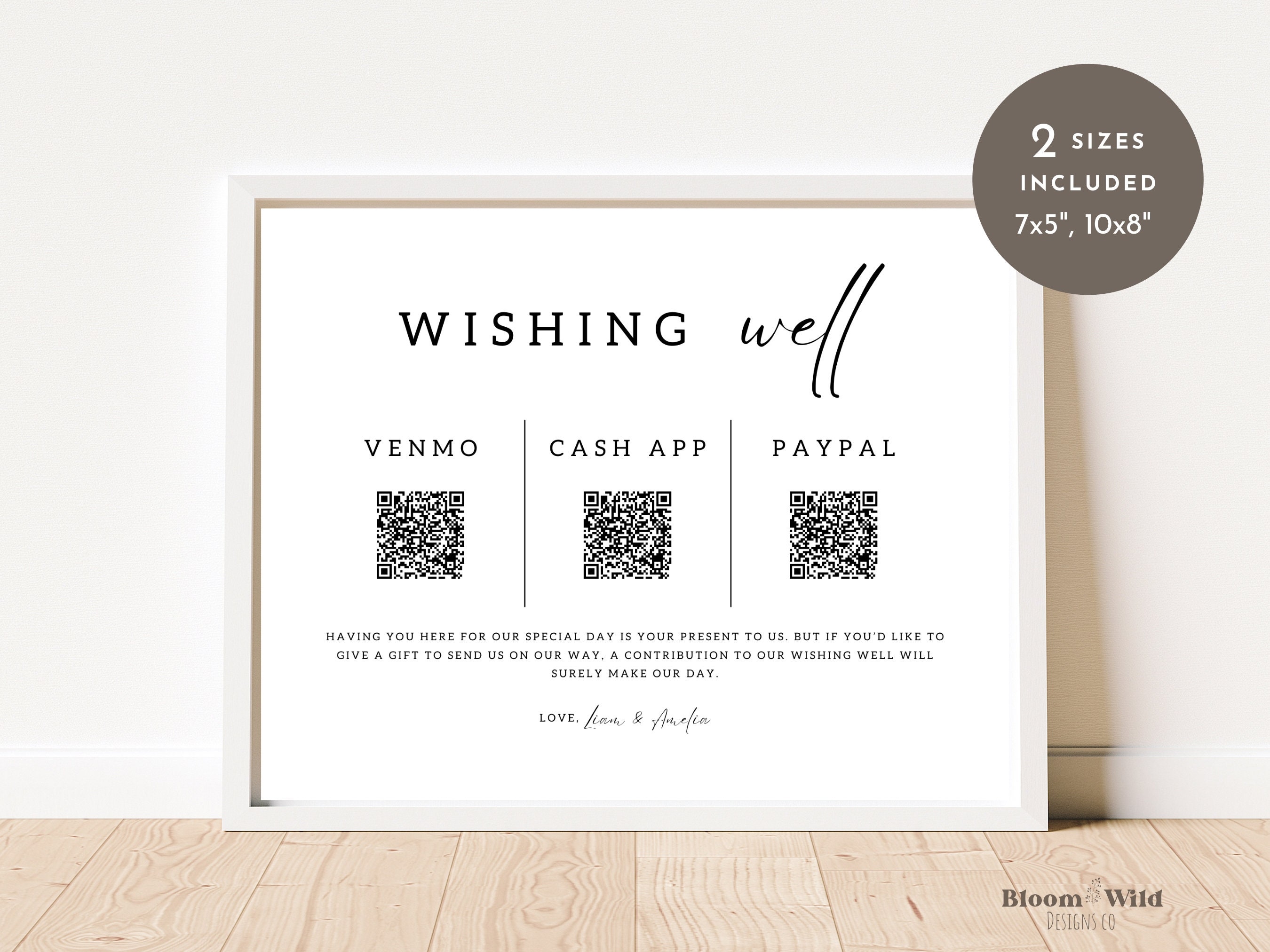 Wedding Wishing Well Qr Code Canva, Honeymoon Fund 3 QR Codes Download ...