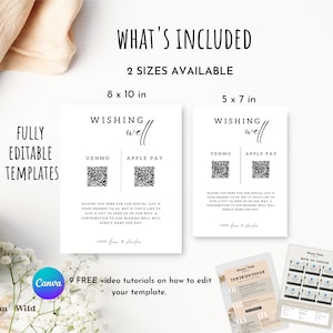 Wedding Qr Code Wishing Well, Modern Wedding Cash Registry Sign ...