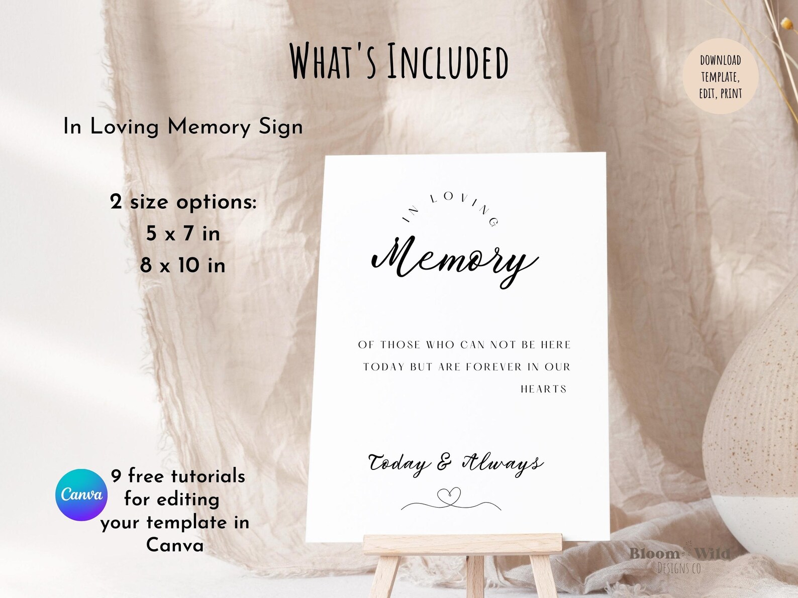 In Loving Memory Sign in Memory Sign Template in Memory of - Etsy