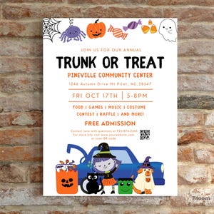 Trunk or Treat Template, Trunk or Treat Flyer Digital Download Editable ...