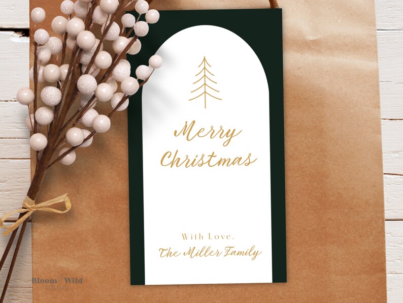 Boho Arch Holiday Gift Tag Canva Template Christmas Gift Tag - Etsy