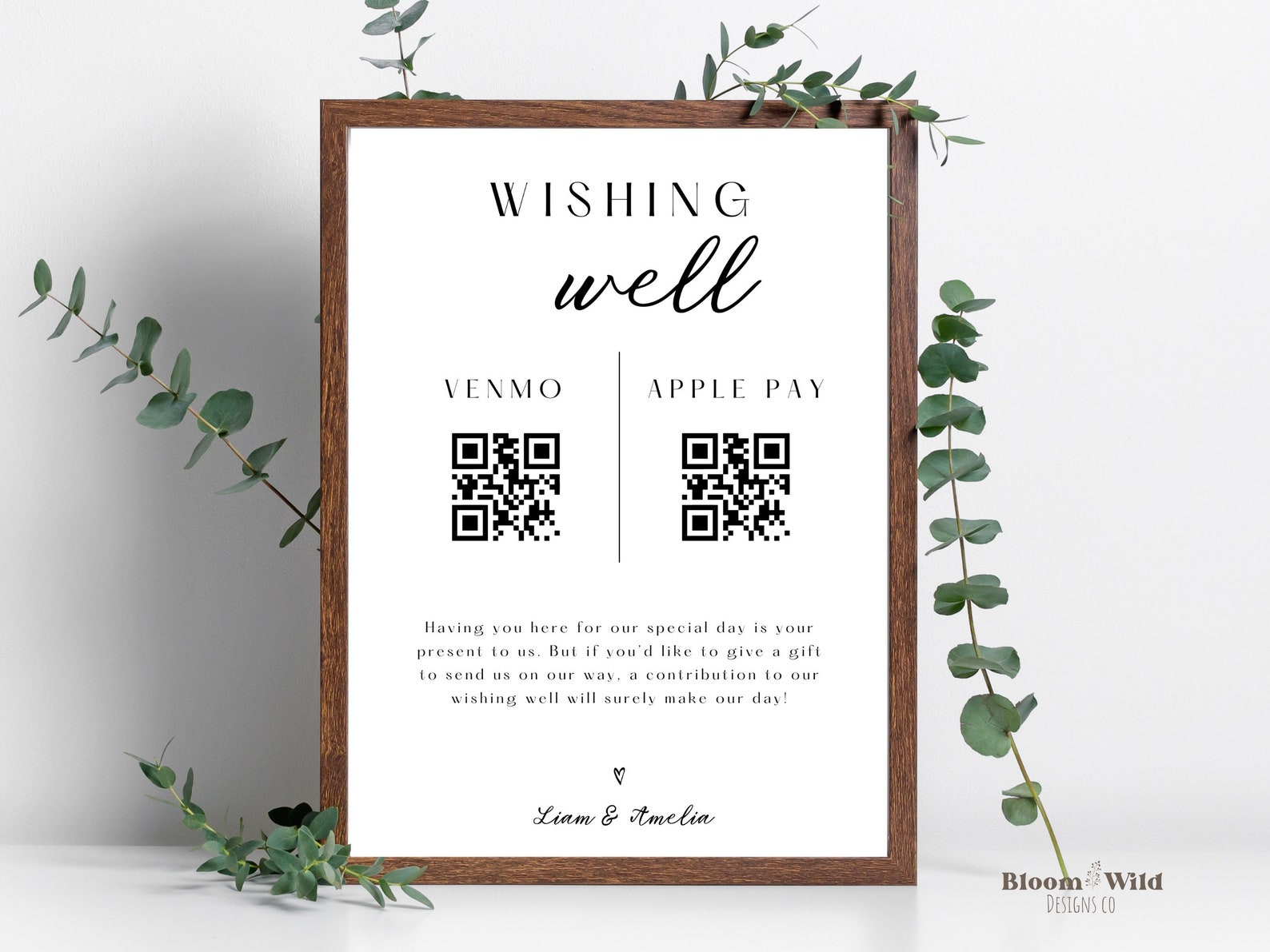 Wishing Well QR Canva, Bridal Shower Honeymoon Fund, Honeymoon Fund QR ...