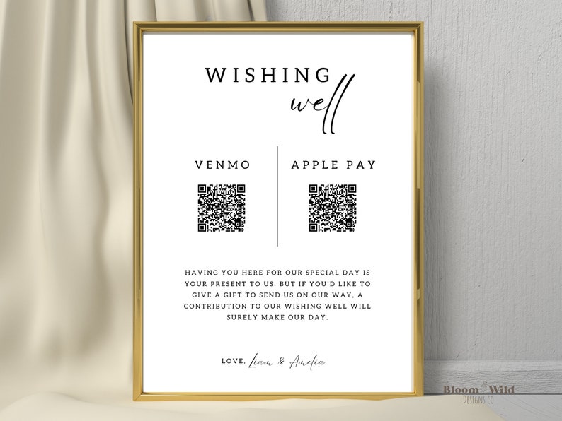 Wedding Qr Code Wishing Well Modern Wedding Cash Registry - Etsy