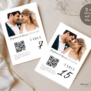 Wedding Table Numbers With Qr Code, Photo Qr Code Share the Love, Qr ...