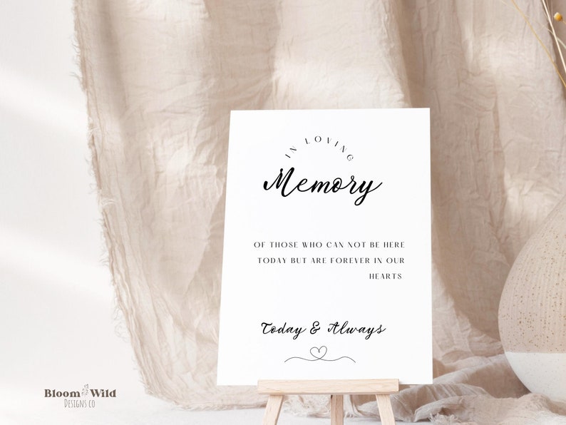 In Loving Memory Sign in Memory Sign Template in Memory of - Etsy