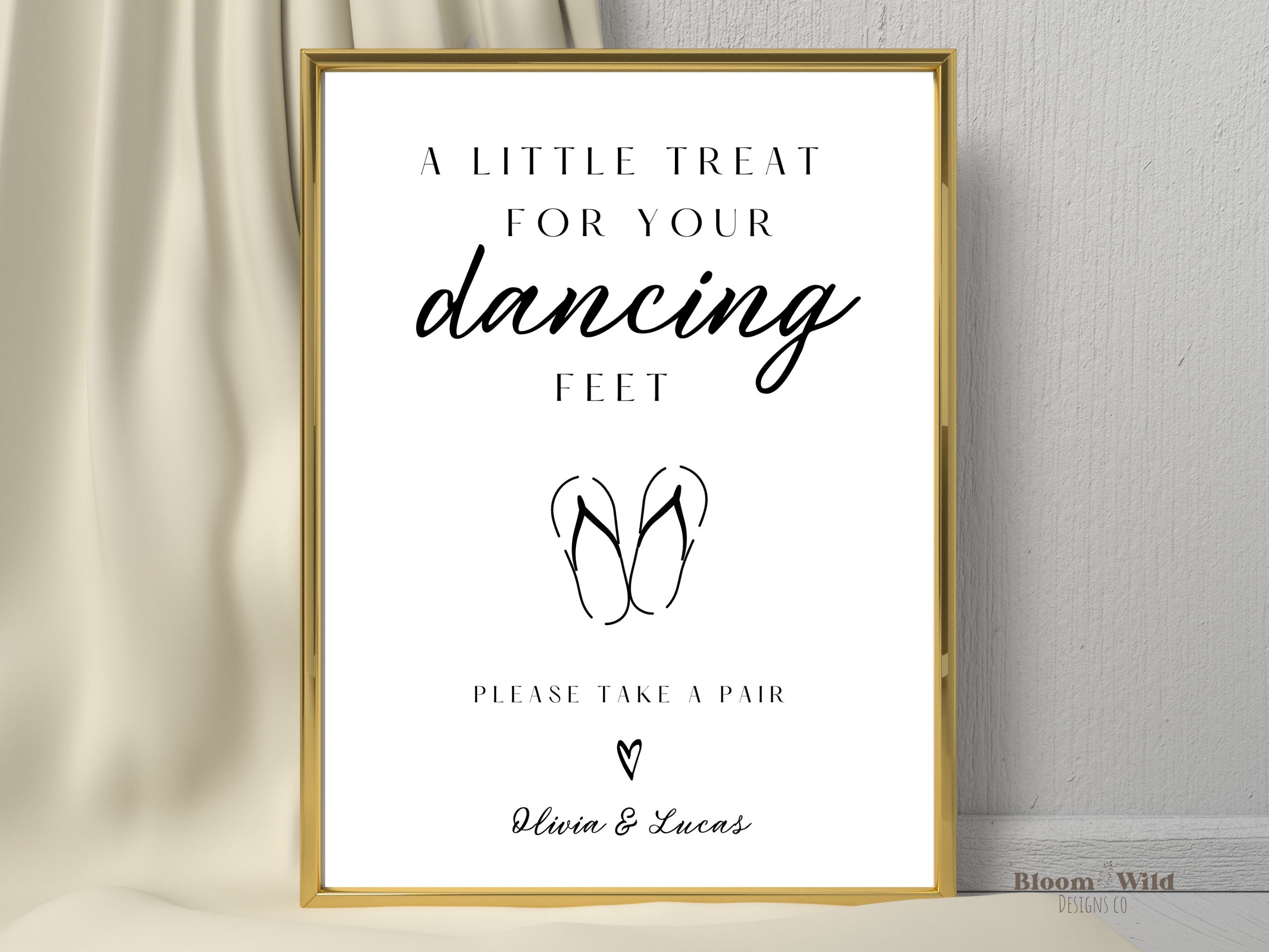 Modern Boho Wedding Flip Flop Sign, Treat for Your Dancing Feet Sign ...