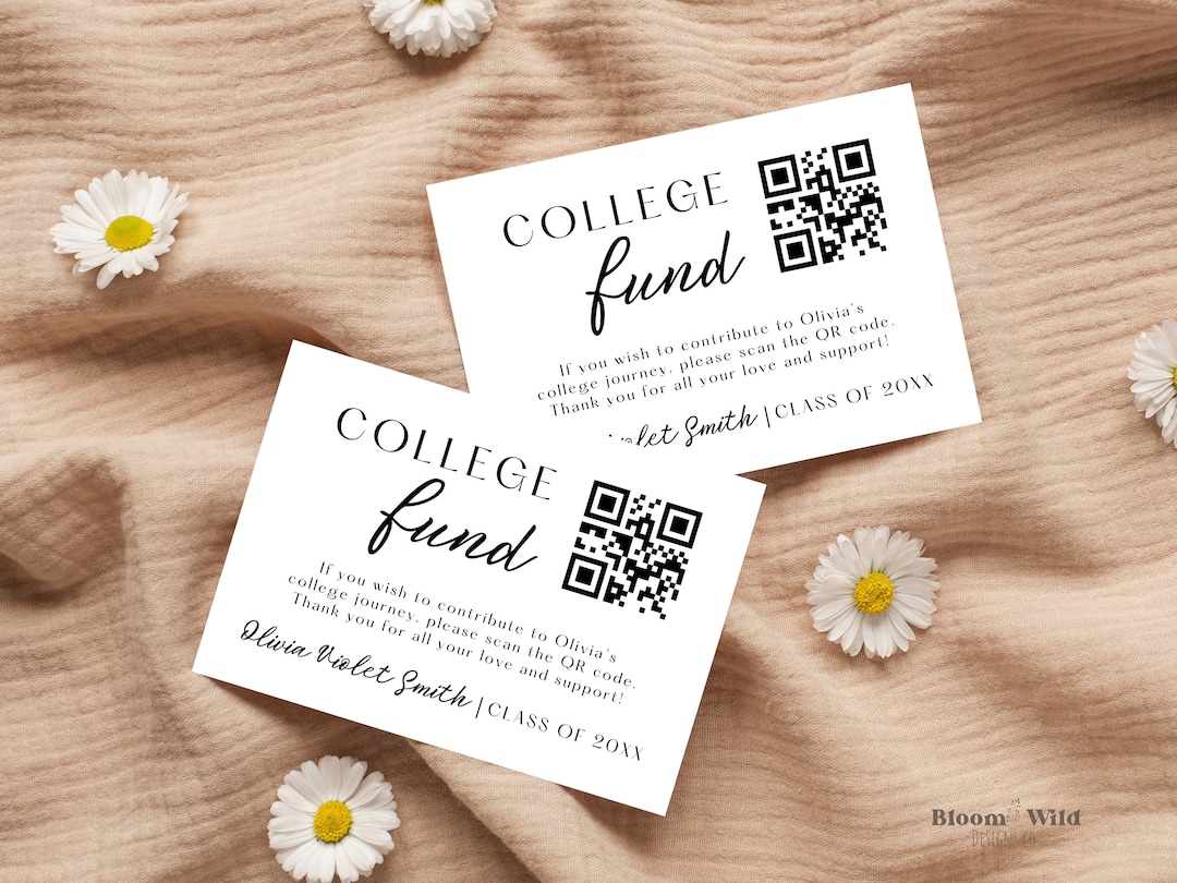 Graduation Party Invitation Insert Card With QR Code, Graduation QR ...