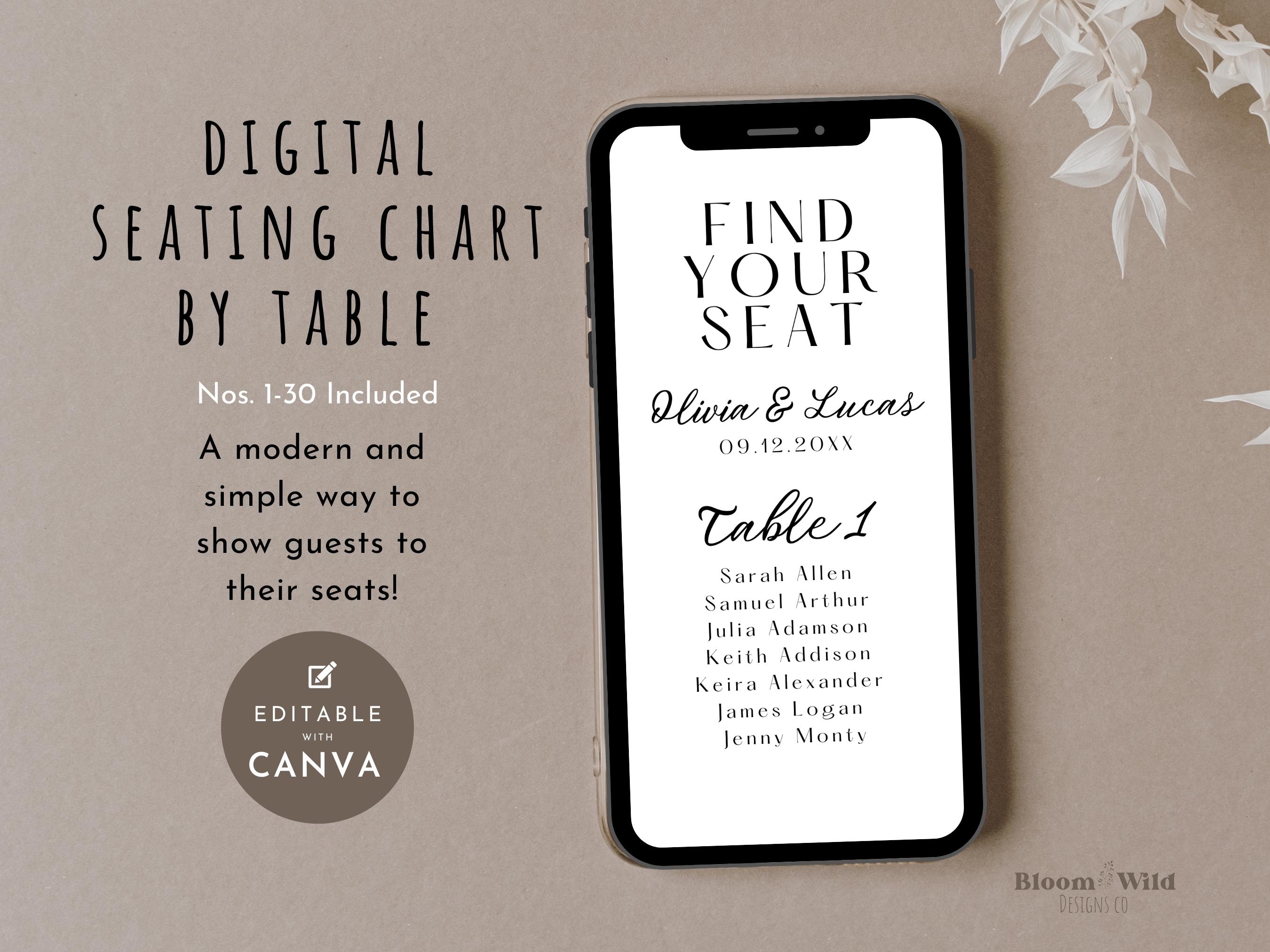 Wedding Seating Chart With Qr Code, Qr Code for Wedding Seating Chart ...