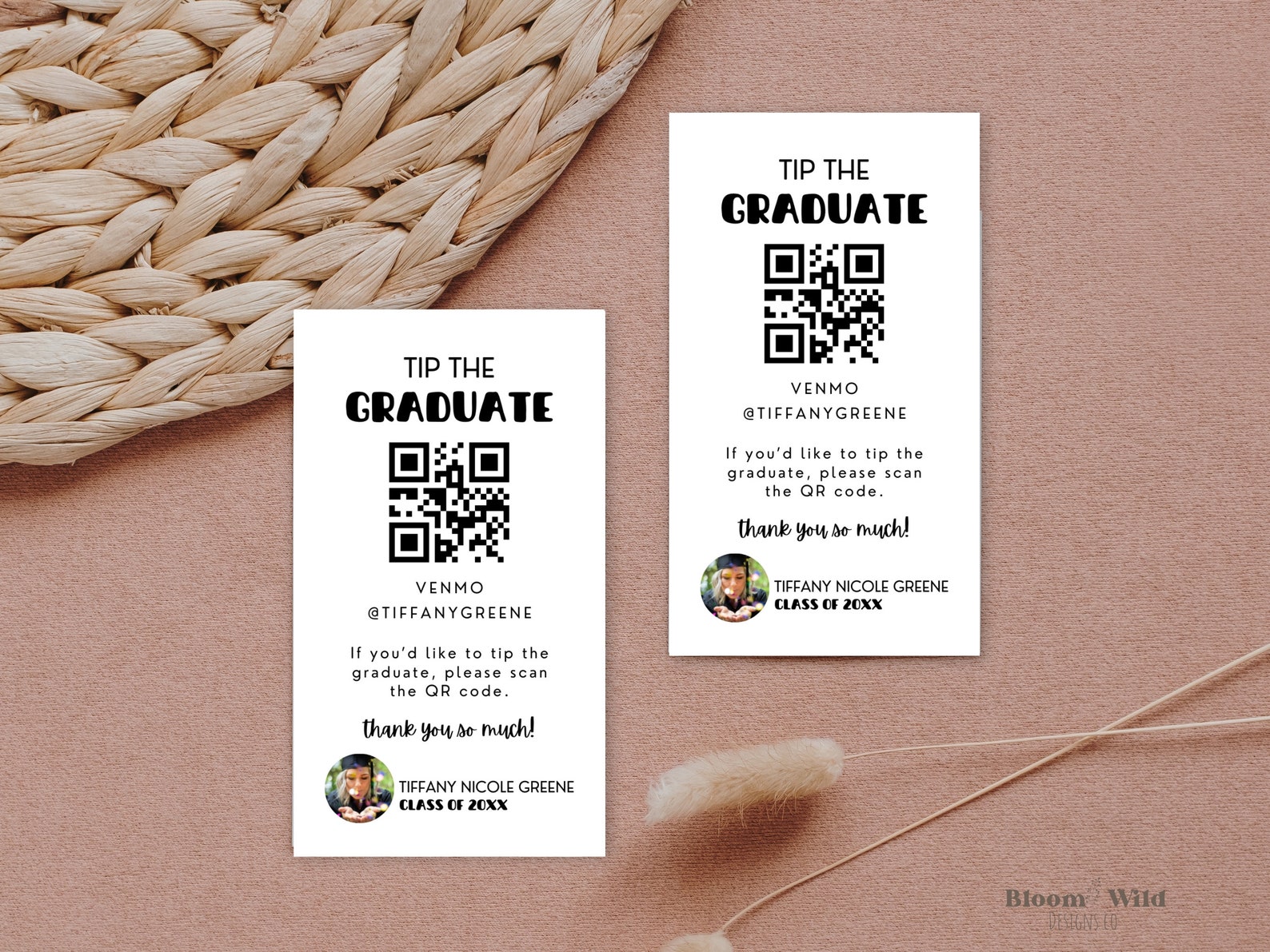 Graduation QR Code Insert, Insert Card Graduation, Tip the Graduate ...