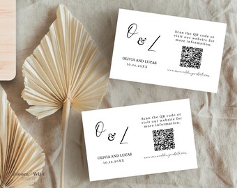 Modern Qr Code Rsvp Postcard Template Calligraphy Rsvp Card - Etsy