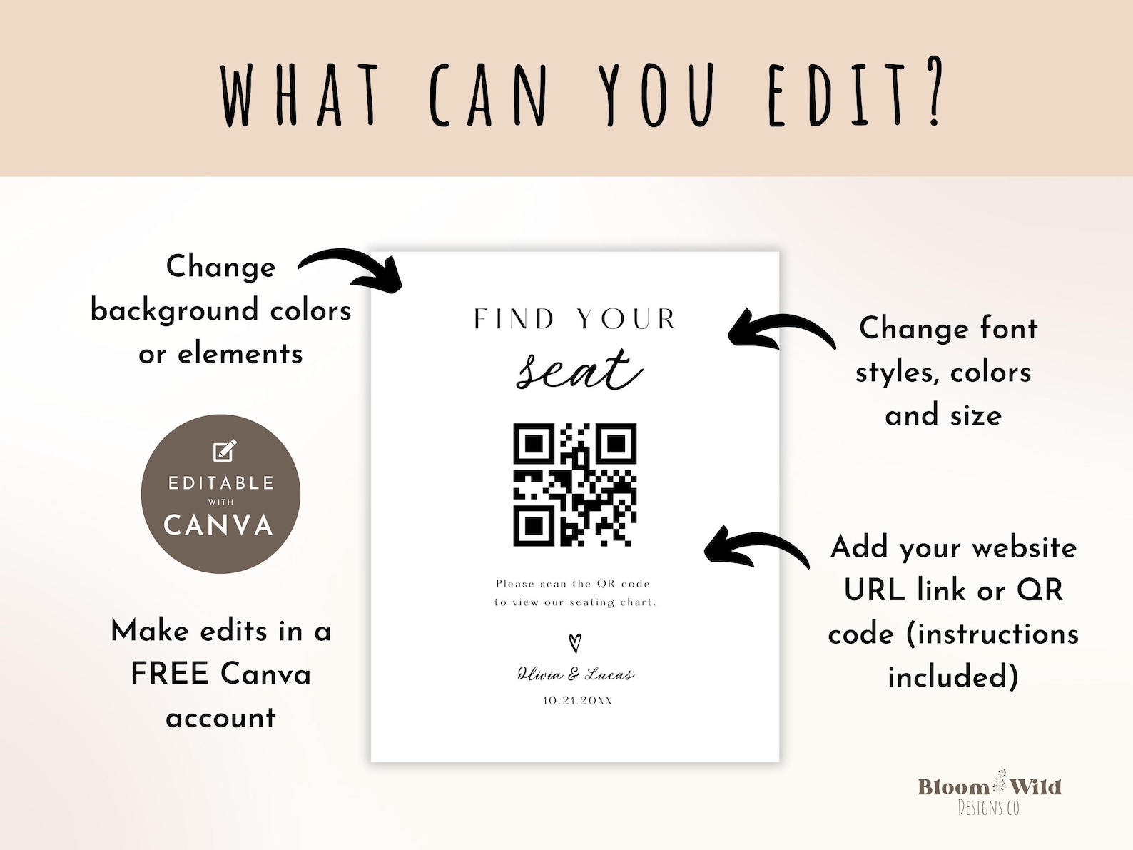 Wedding Seating Chart With Qr Code, Qr Code for Wedding Seating Chart ...