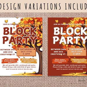 Block Party Invite Fall, Flyers for Block Party, Block Party Evite ...