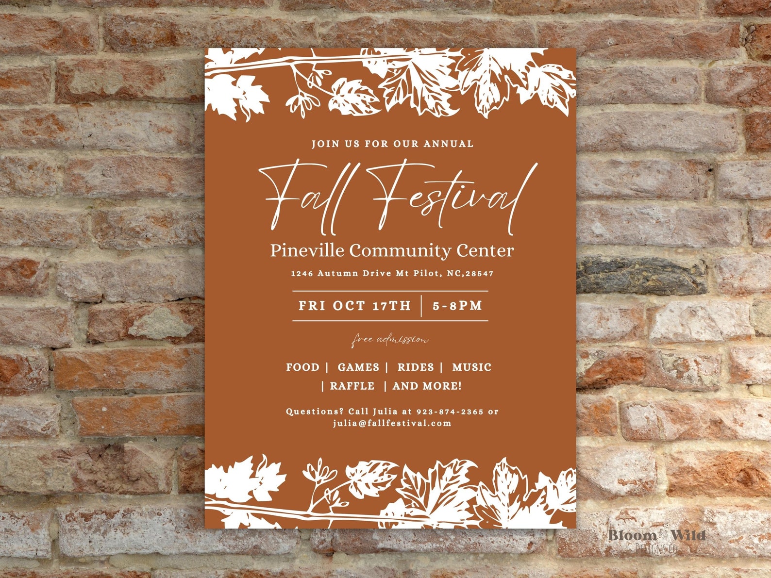 Flyer for A Fall Festival, Fall Festival Invitation Template, Printable ...
