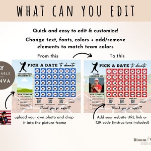 Pick A Date Donate Calendar Baseball, Baseball Fundraiser Calendar ...