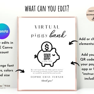 Future Fund QR Code, Piggy Bank Venmo, Printable Modern Baby Shower ...