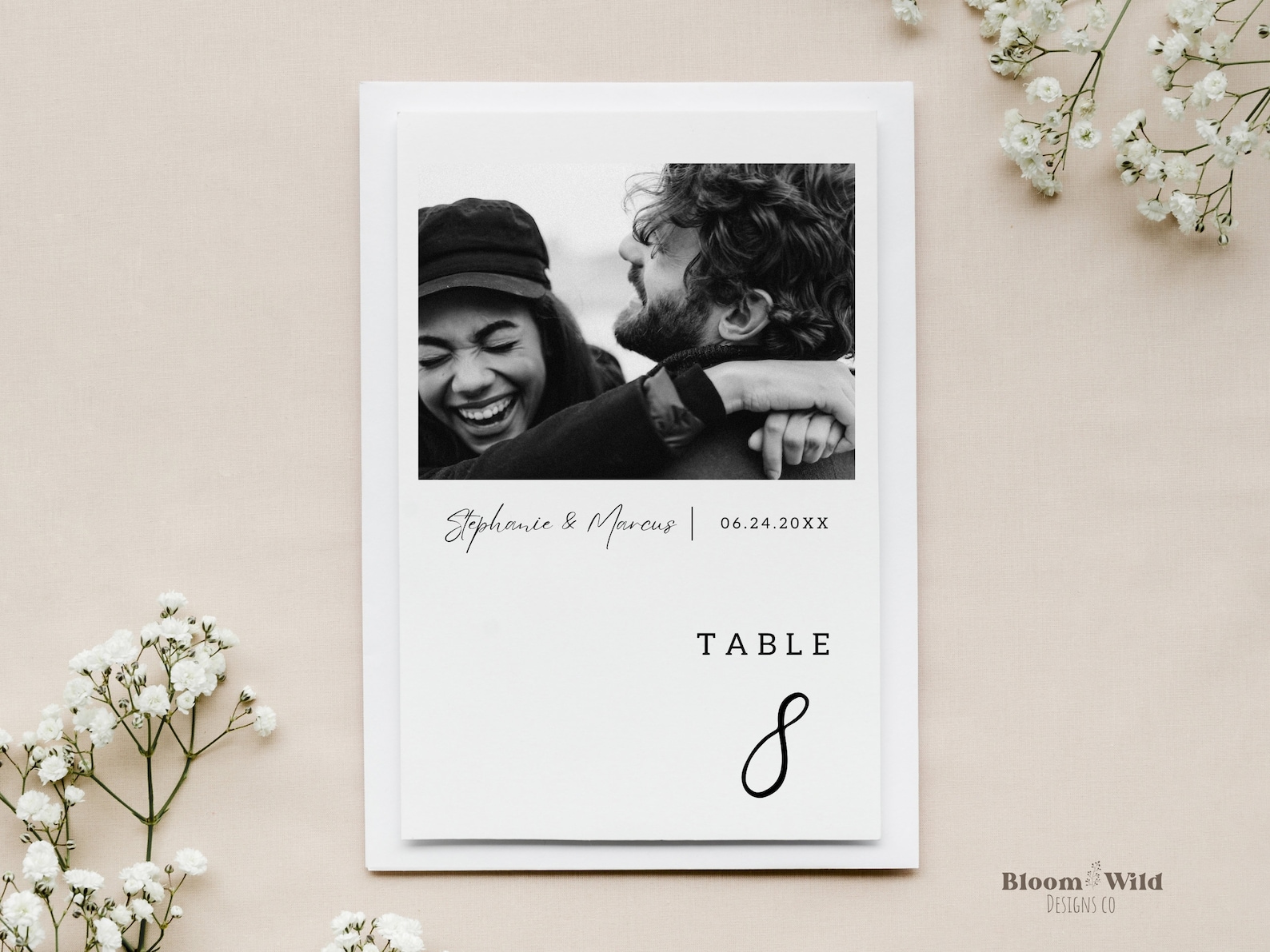Wedding Table Number Template Canva, Table Numbers With Photos, Photo ...