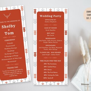 Western Wedding Ceremony Program Rustic Program Wedding Boho - Etsy