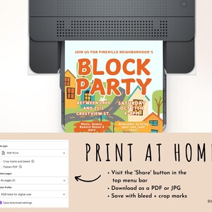 Neighborhood Block Party Invitation, Block Party Flyer Template, Block ...