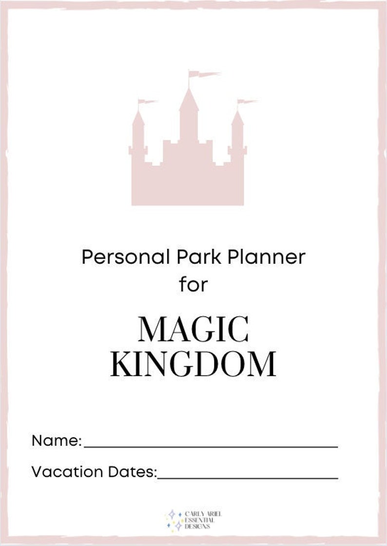 Printable Personal Theme Park Planner for Your Magical Vacation MK - Etsy