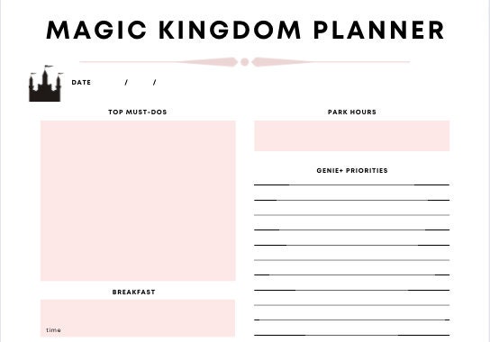 Printable Personal Theme Park Planner for Your Magical Vacation MK - Etsy
