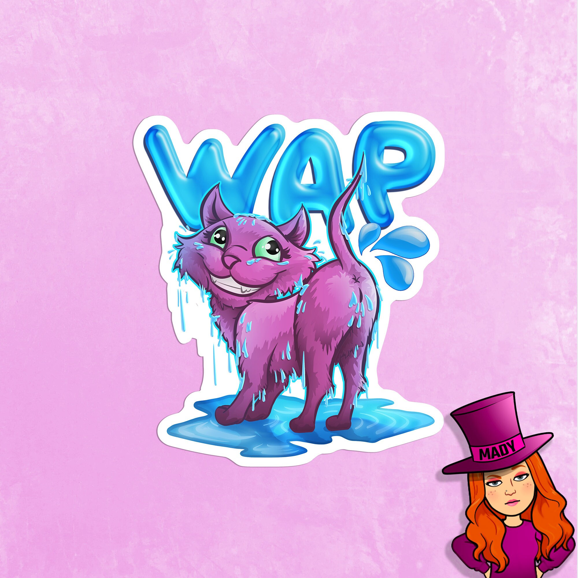 WAP Wet Ass Pussy Cute Kitty Cat Custom Die Cut Vinyl Decals - Etsy